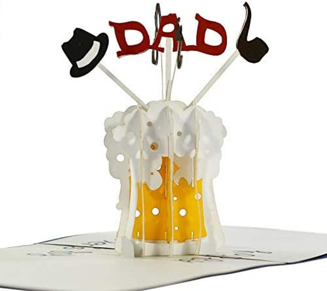 Happy Fathers Day Beer Pop up 3D Card.a Funny Beer Greeting Card Gift ...