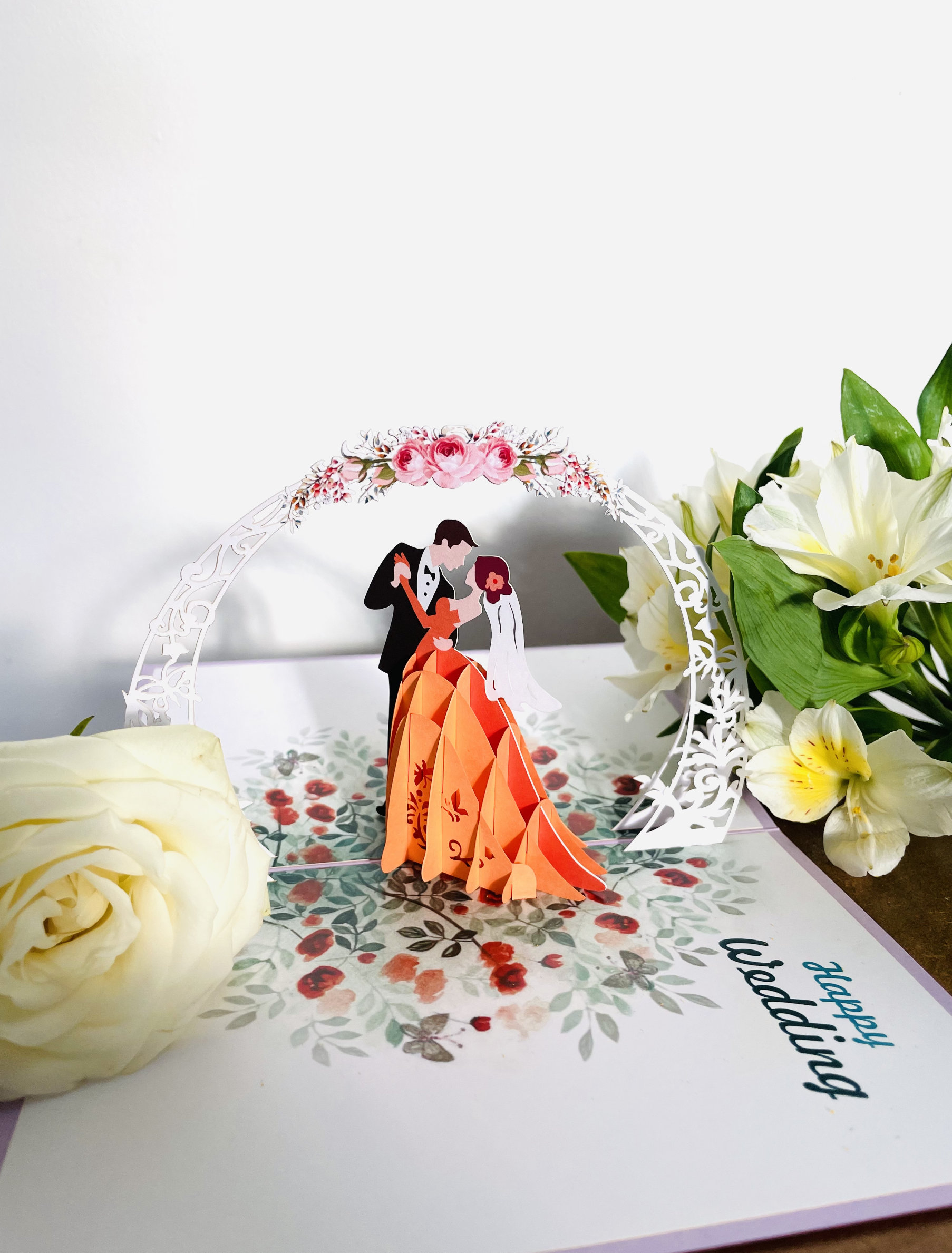 Wedding Couple Pop up 3D Card. Special Occasion happy Wedding. A ...