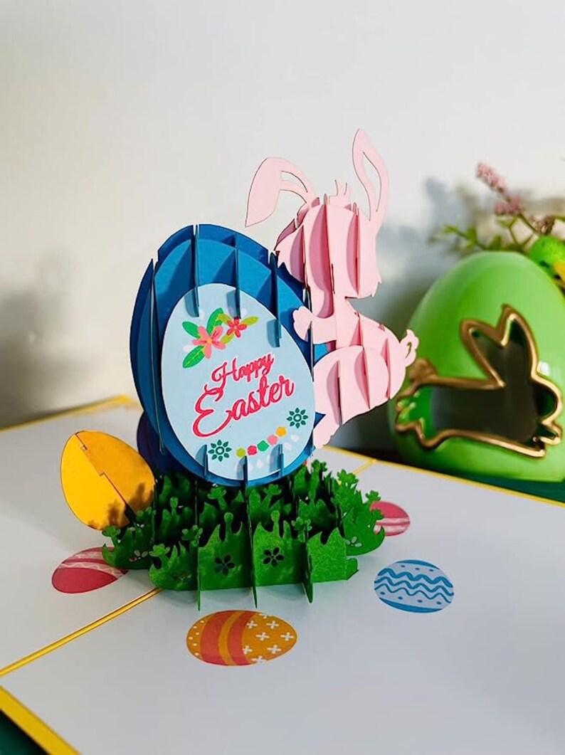 Happy Easter Bunny Pop up 3D Card. Easter Celebration, a Delightful ...