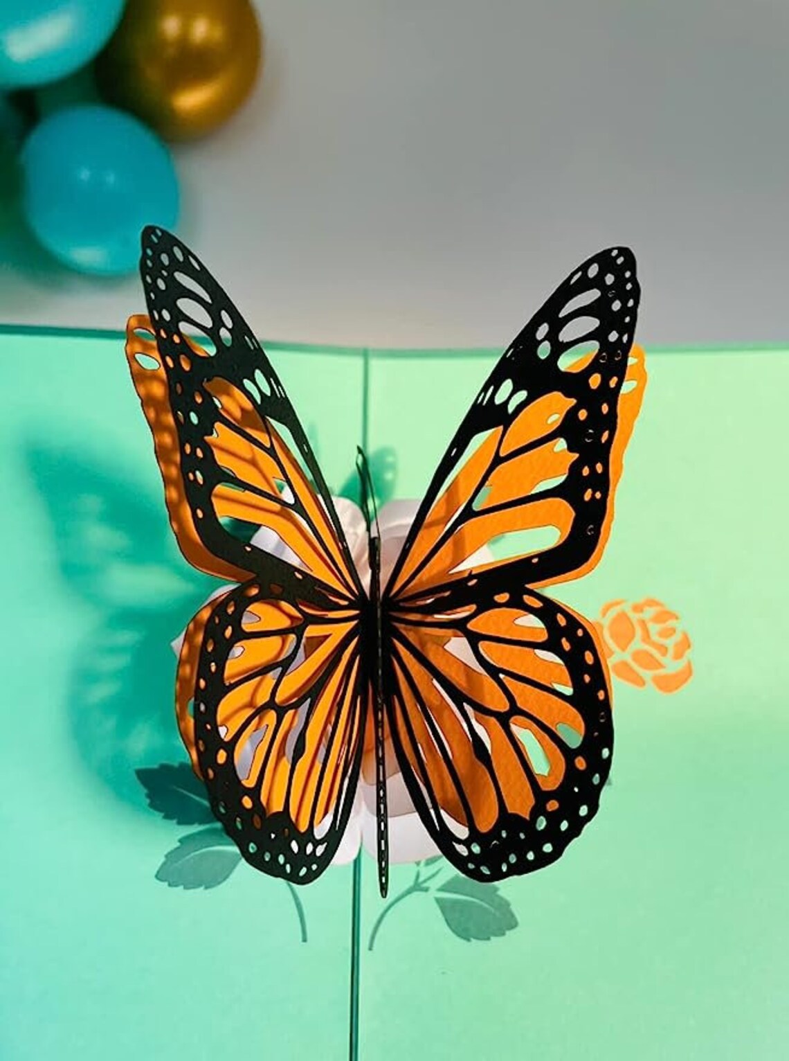 Butterfly Flower Pop up 3D Card.a Delightful Surprise Greeting Card ...