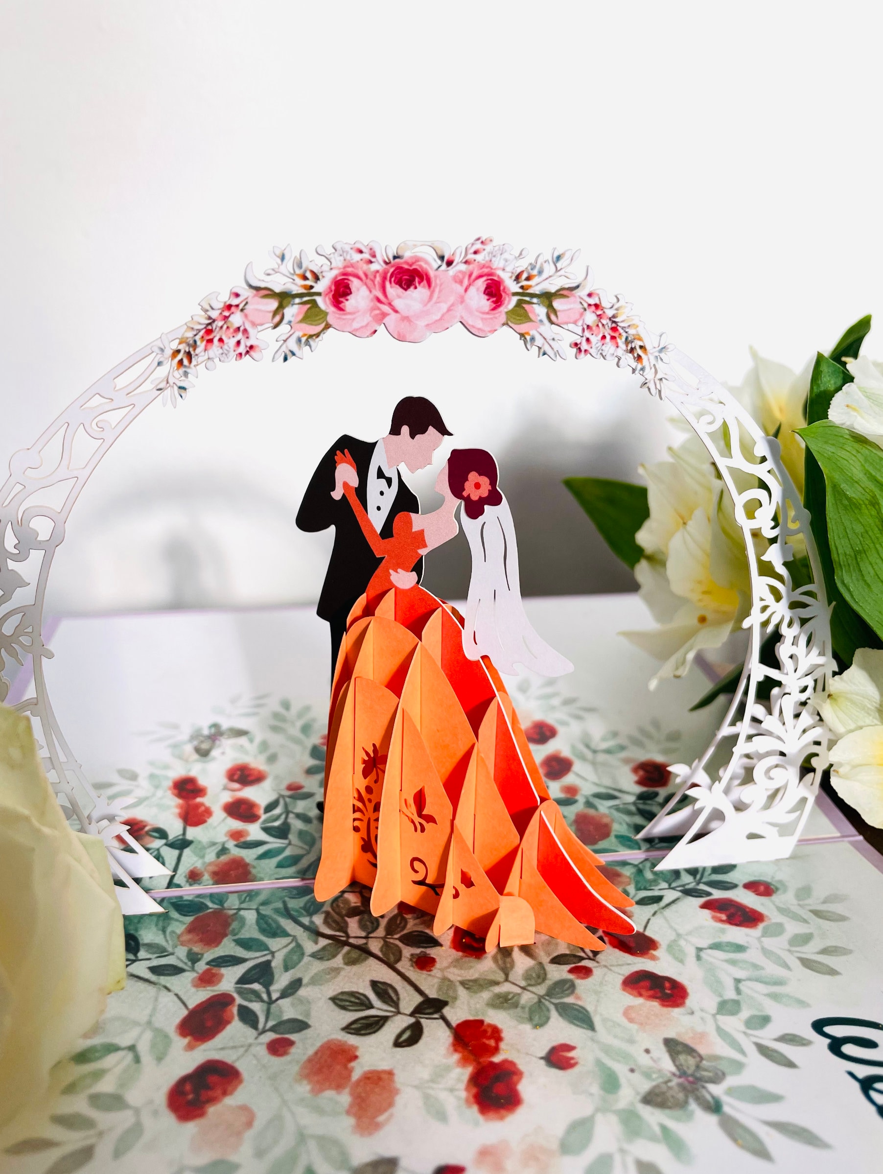 Wedding Couple Pop up 3D Card. Special Occasion happy Wedding. A ...