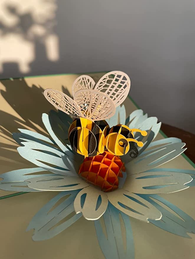 Cute Bumble Bee Flower Pop-up 3D Card. A Delightful Surprise for ...