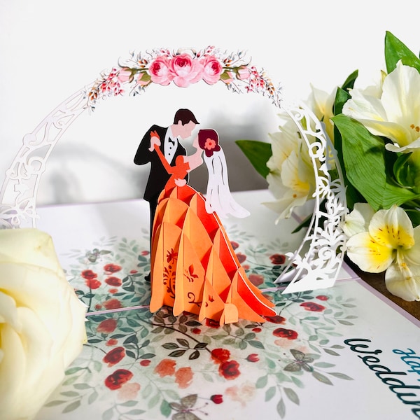 3d Pop Wedding Card - Etsy