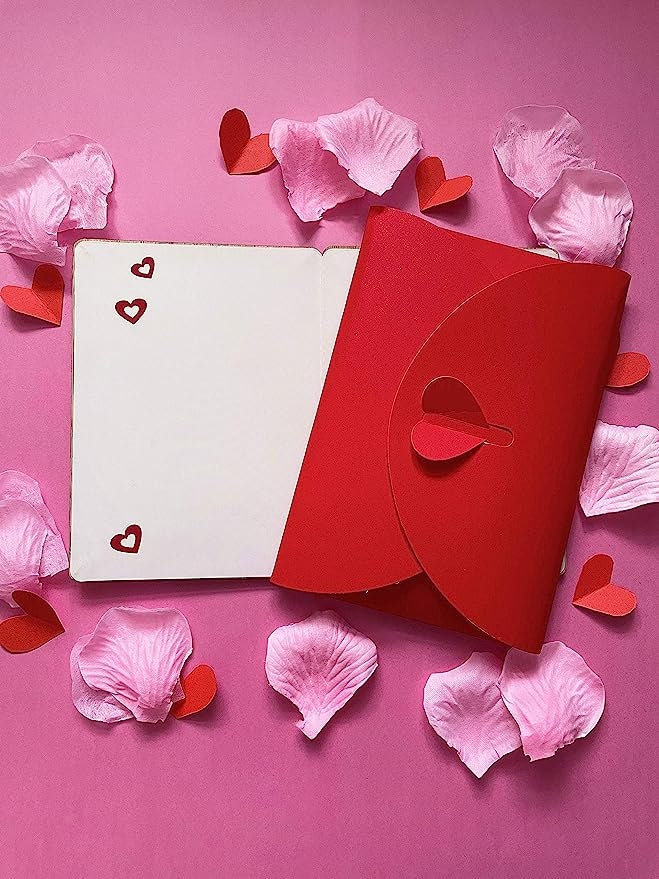 Romantic Red Rose Love Card, Wooden Romantic Card for Valentines Day ...