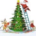 Santa Claus Decorating Christmas Tree 3D Pop up Card.a Delightful ...