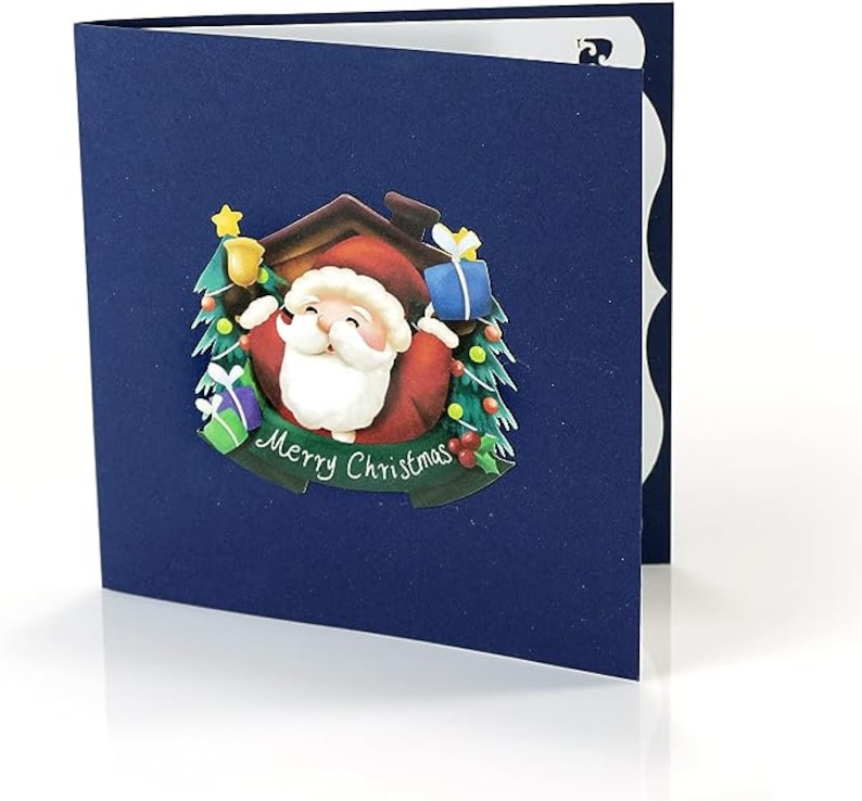 Santa Claus Decorating Christmas Tree 3D Pop up Card.a Delightful ...