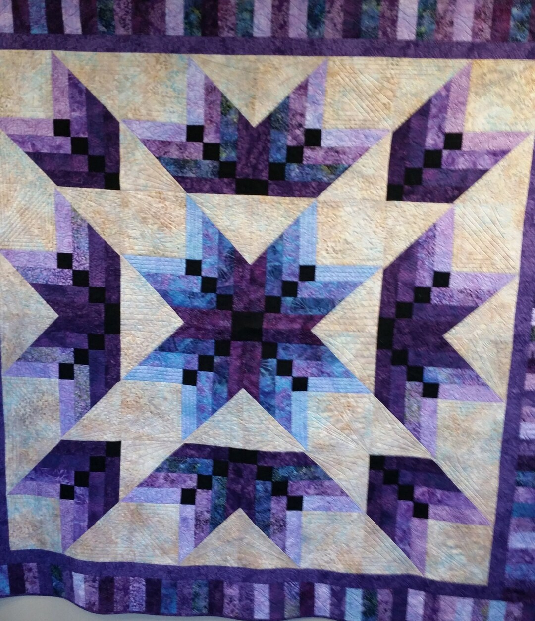 Purple Star Burst Quilt - Etsy