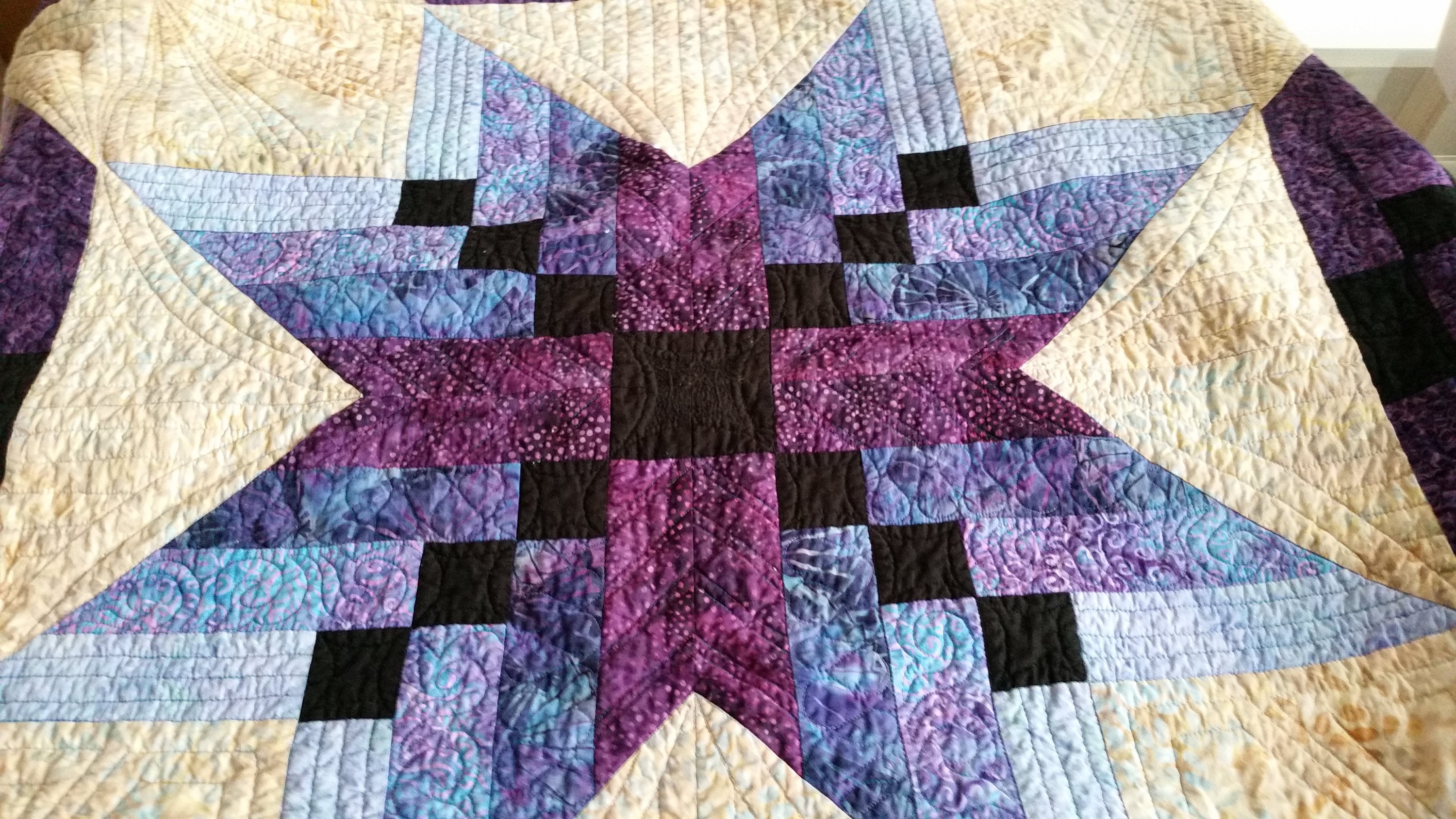 Purple Star Burst Quilt - Etsy