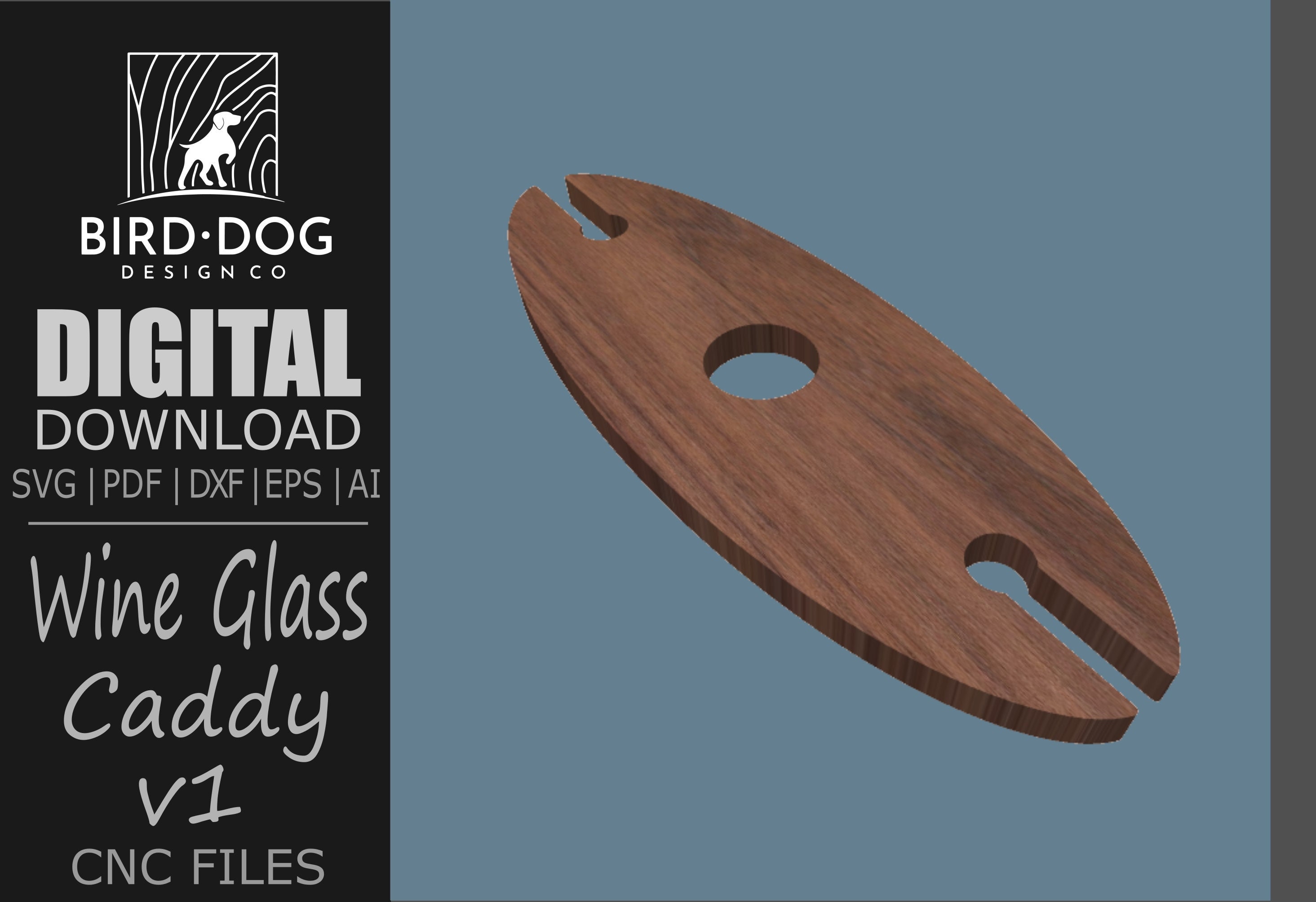 Wine Glass Bottle Caddy Digital CNC File SVG - Etsy