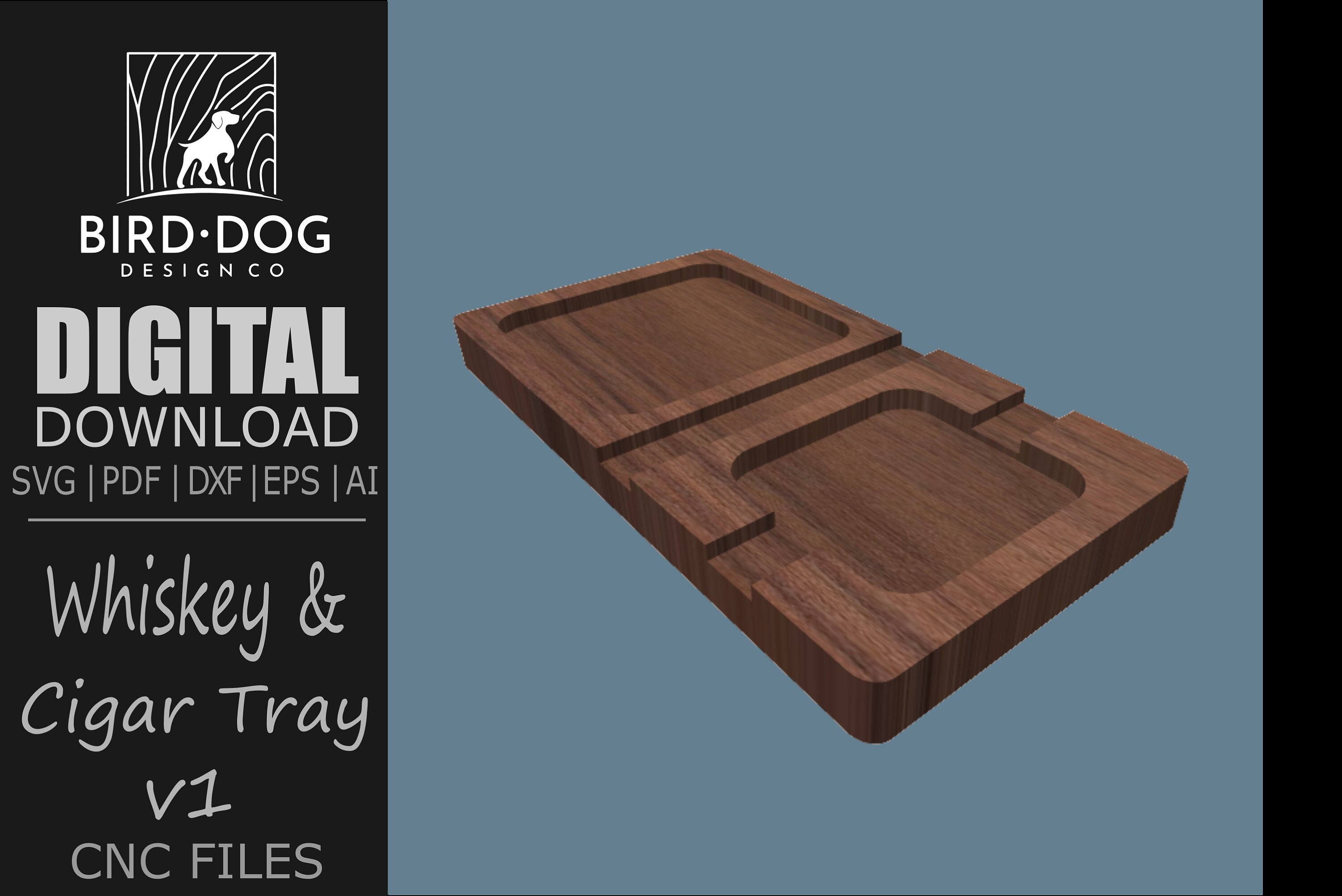 Whiskey & Cigar Tray V1 Digital CNC File SVG - Etsy