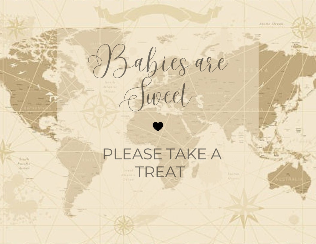 World Map Baby Shower Signs Bundle Decor - Etsy
