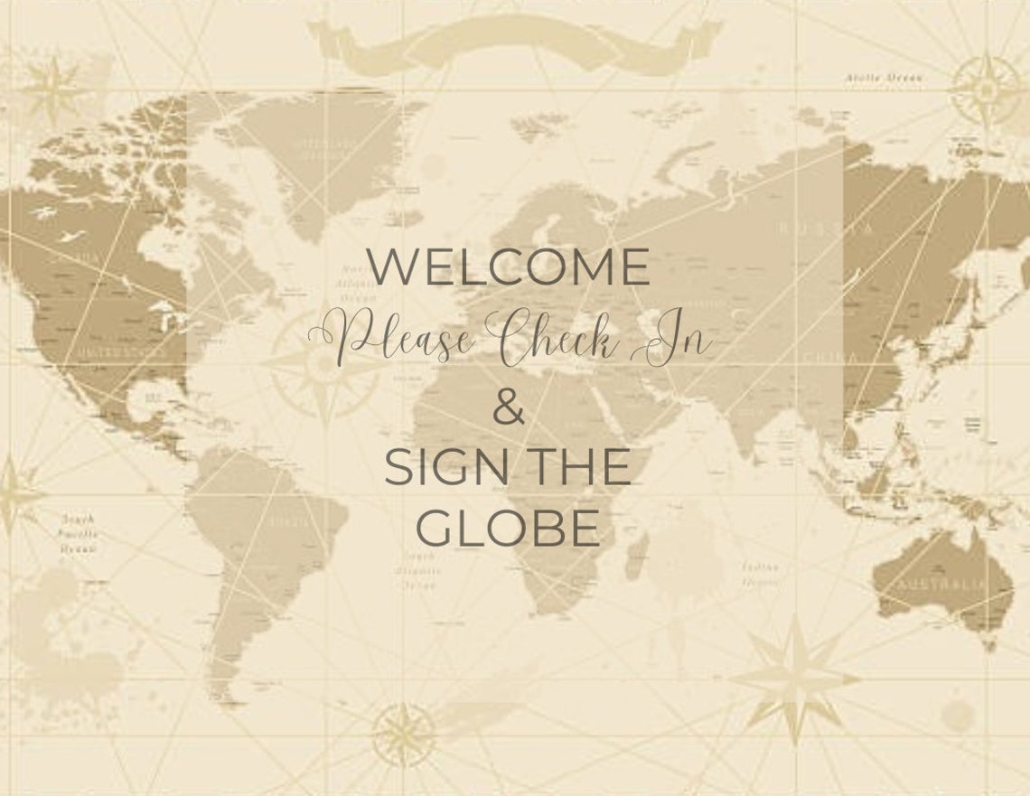 World Map Baby Shower Signs Bundle Decor - Etsy