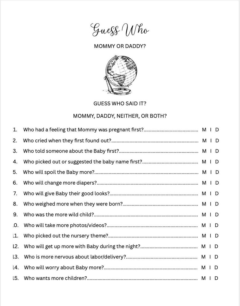 Guess Who - Baby Shower Game - Etsy