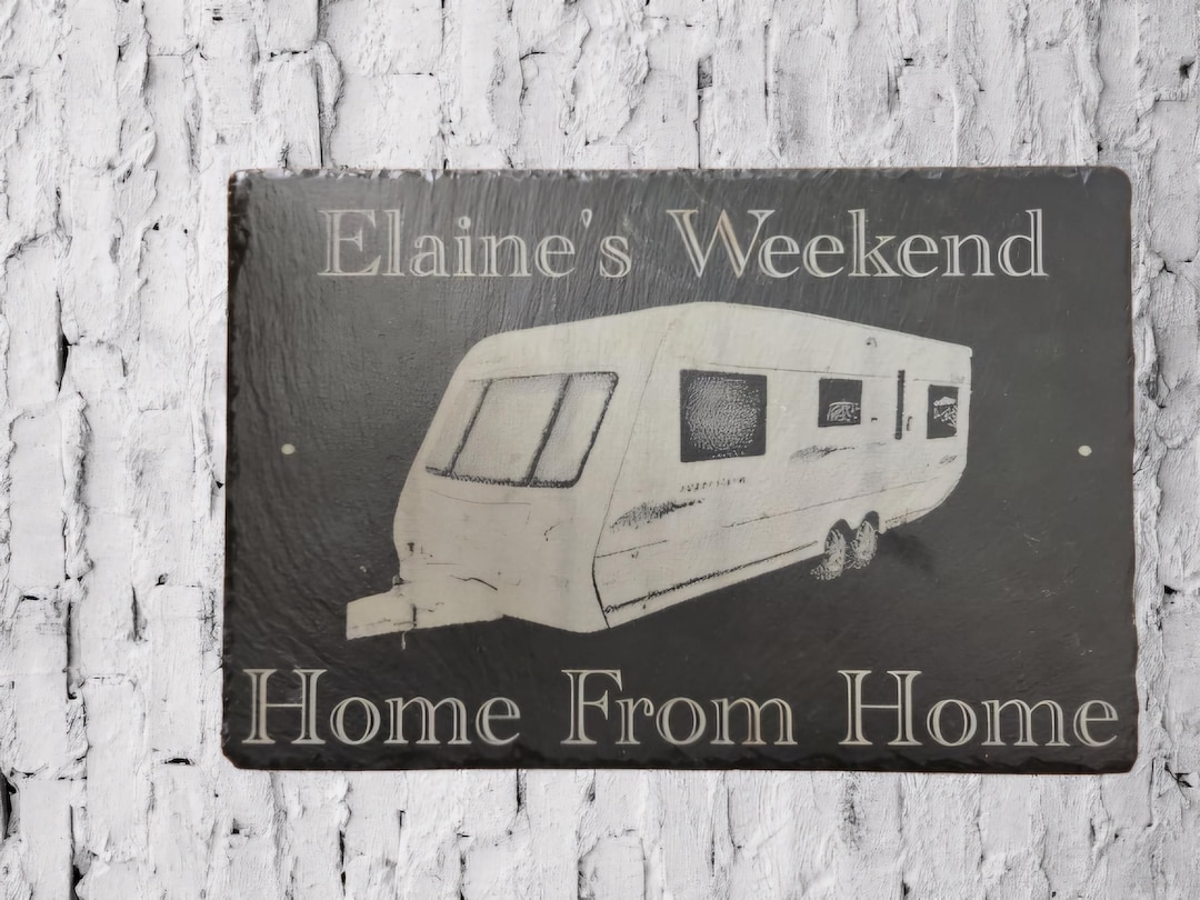 Slate Caravan Themed Plaque Customised and Personalised to What You ...