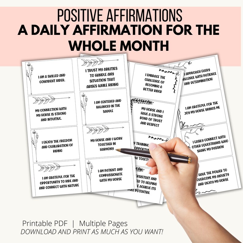 Positive Affirmations for Equestrians, Daily Affirmations for Horse ...