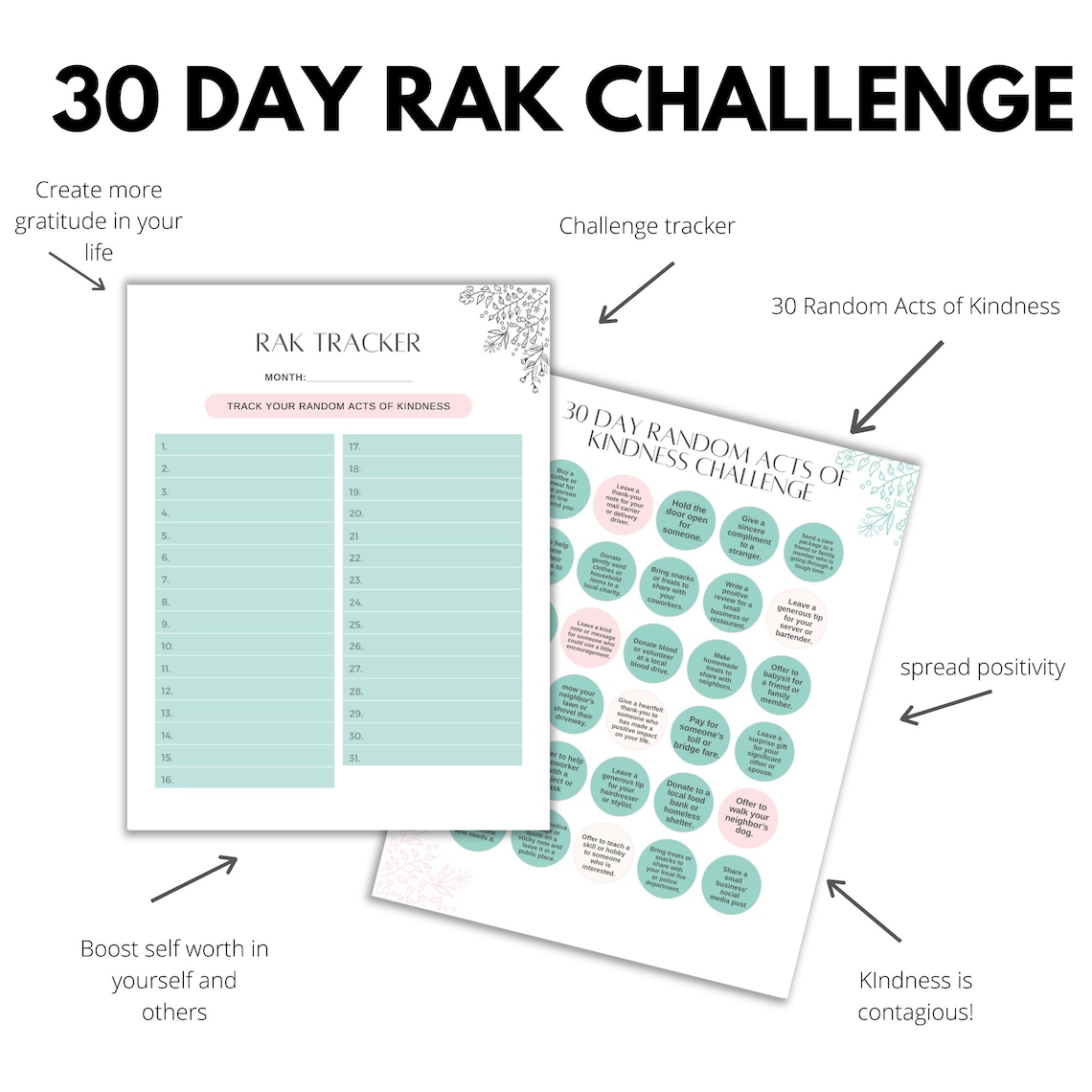 30 Random Acts of Kindness Challenge | Acts of Kindness | 30 Days of ...
