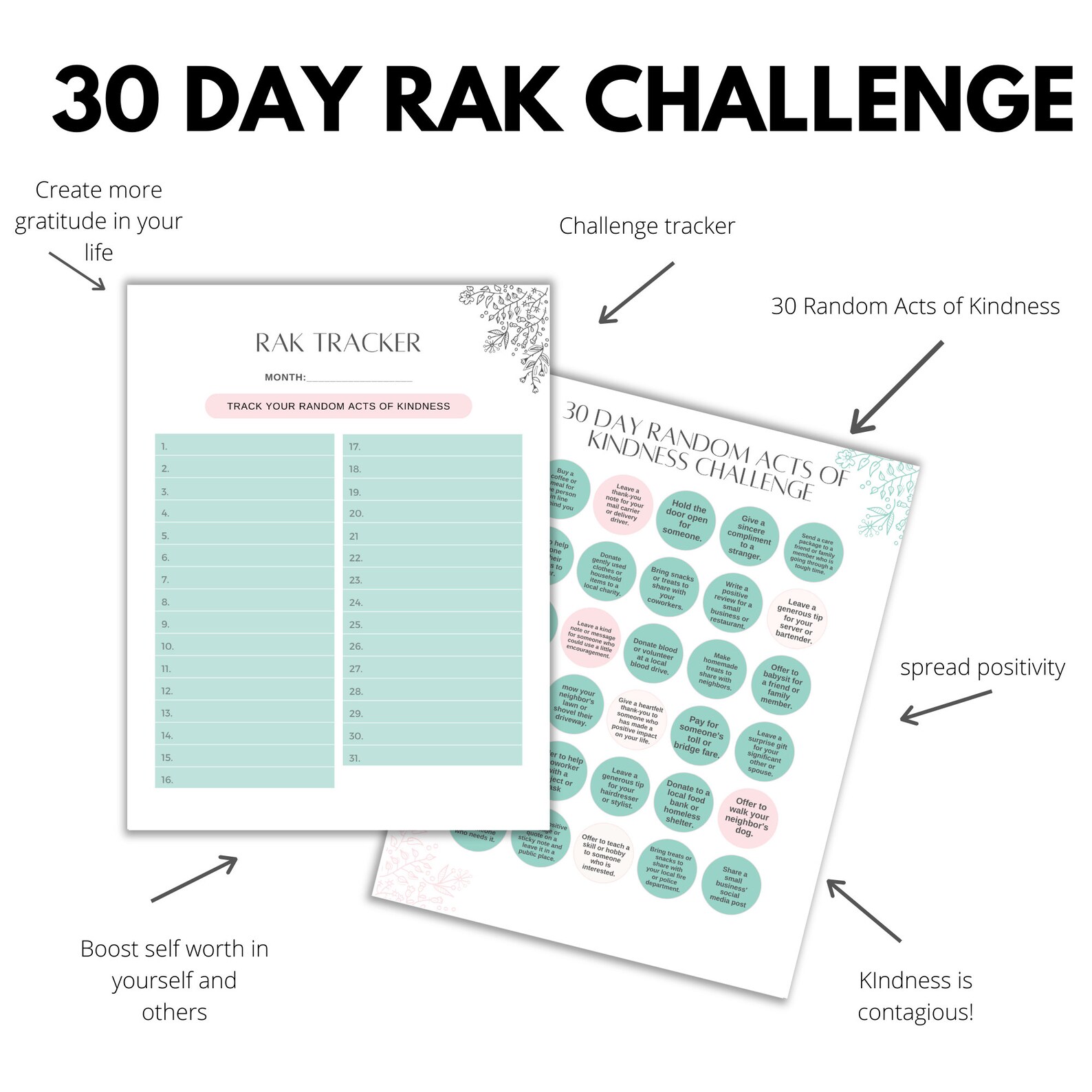 30 Random Acts of Kindness Challenge | Acts of Kindness | 30 Days of ...