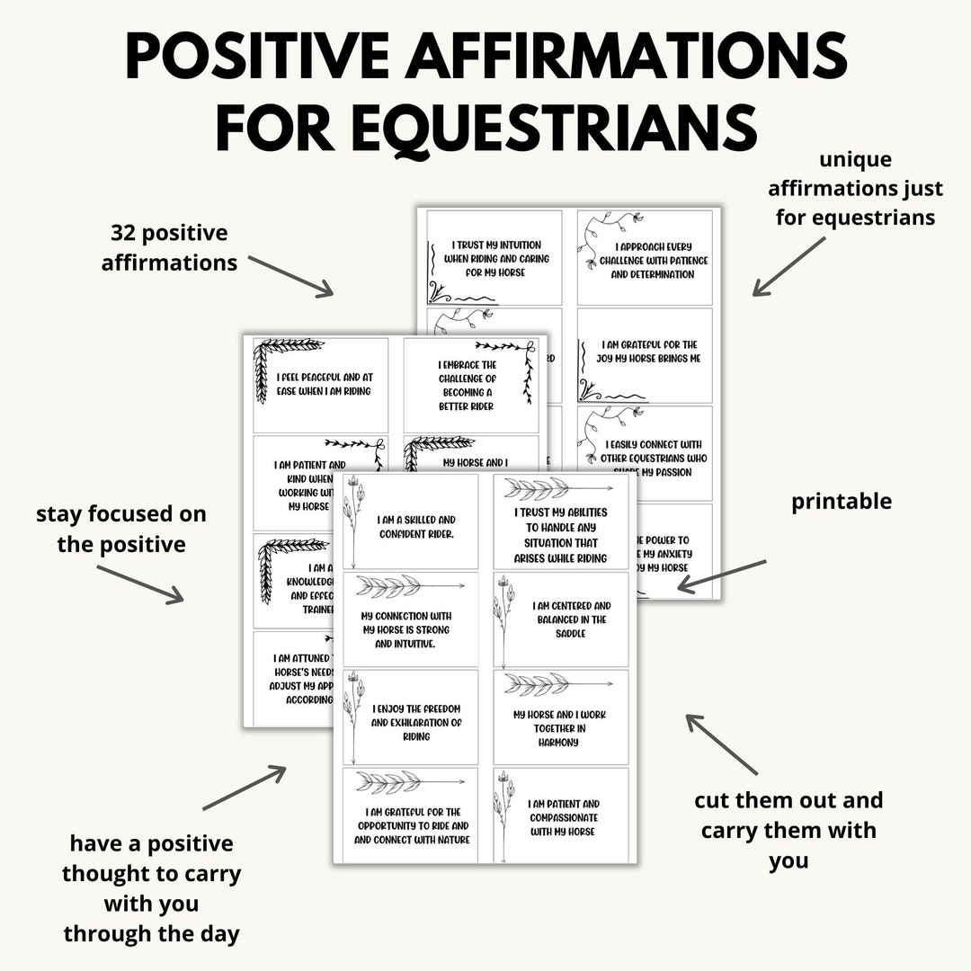Positive Affirmations for Equestrians, Daily Affirmations for Horse ...