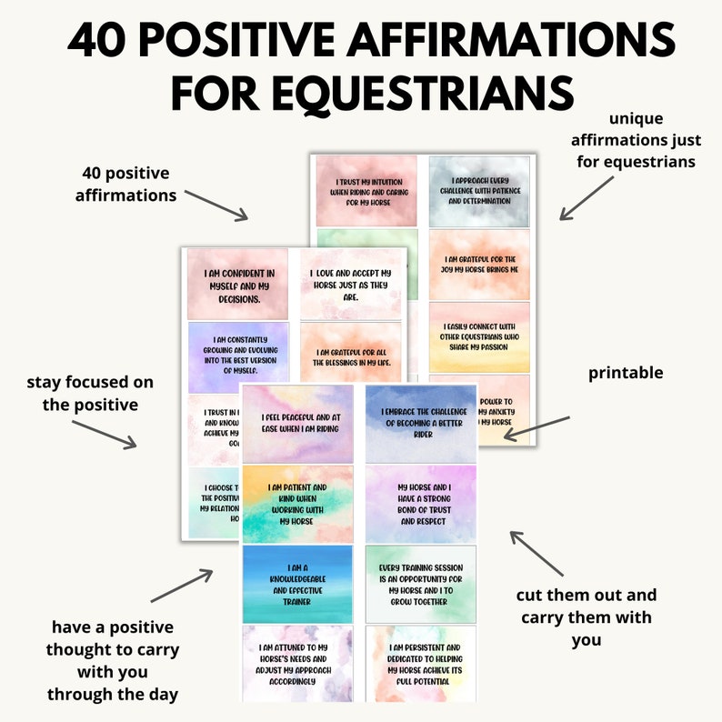 Positive Affirmations for Equestrians Daily Affirmations - Etsy