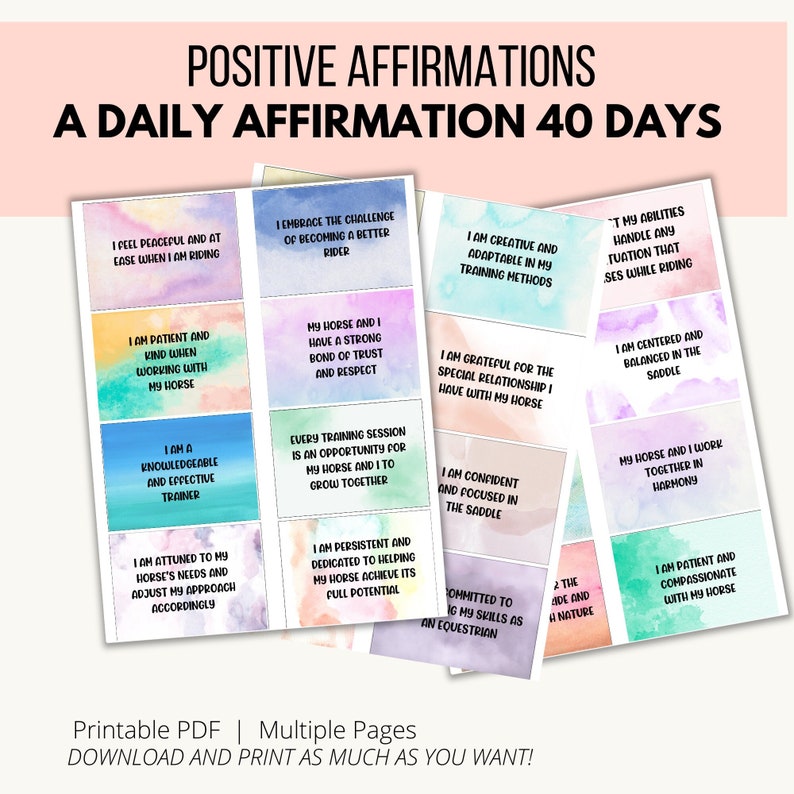 Positive Affirmations for Equestrians, Daily Affirmations, Equestrian ...