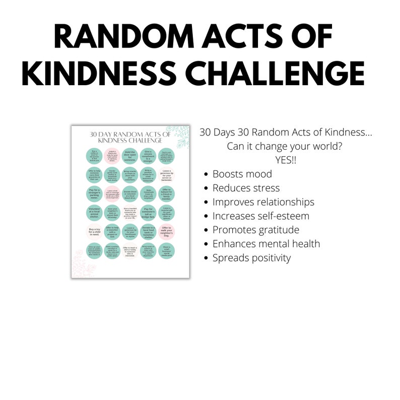 30 Random Acts of Kindness Challenge | Acts of Kindness | 30 Days of ...