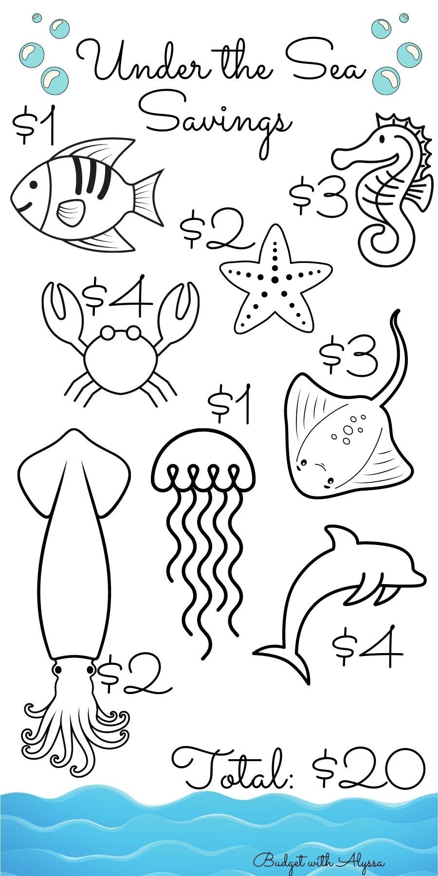 Under the Sea Mini Savings Challenge - Etsy