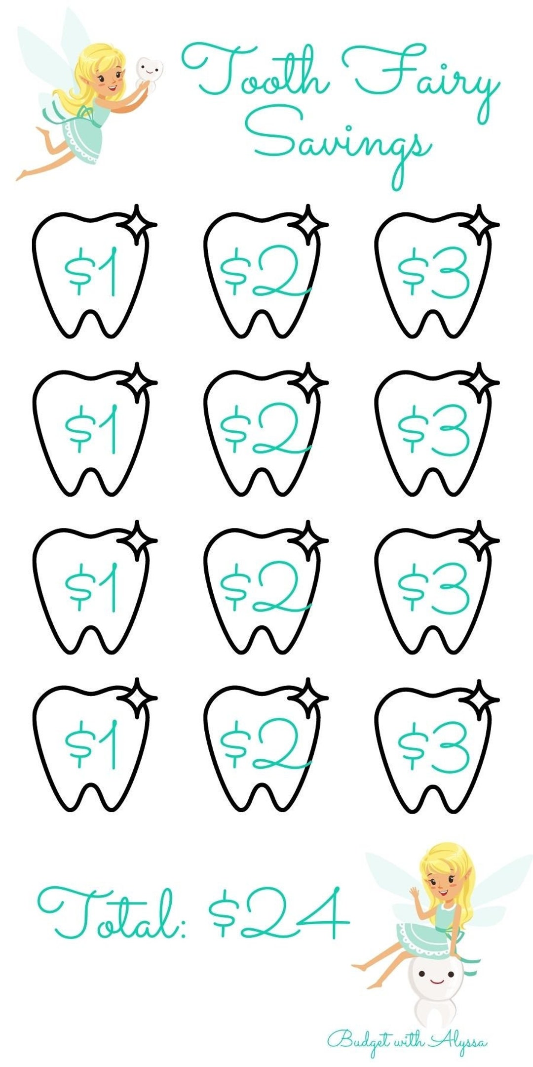 Tooth Fairy Mini Savings Challenge - Etsy