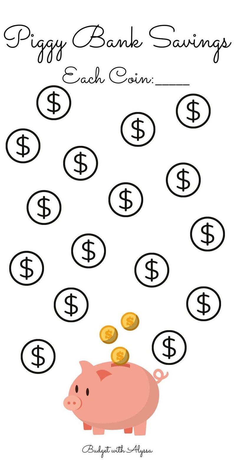 Piggy Bank Mini Savings Challenge - Etsy