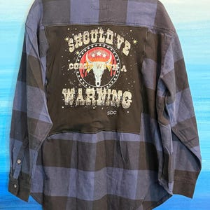 Upcycled Flannel Shirt With Band Tee: Grunge Rock Style - Etsy
