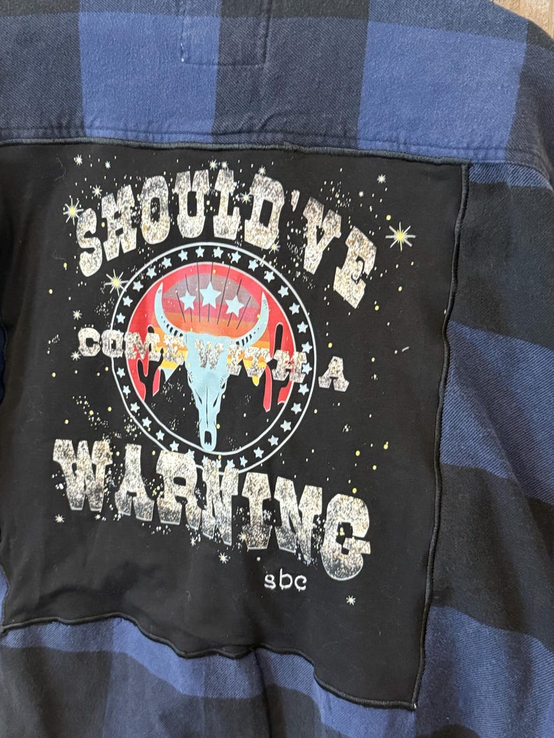 Upcycled Flannel Shirt With Band Tee: Grunge Rock Style - Etsy