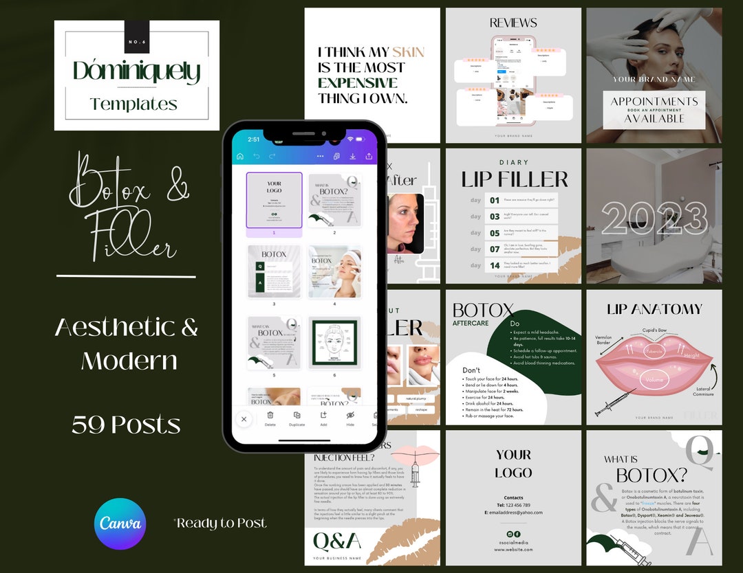 Digital Download: Instagram Templates Botox Filler Injectables - Etsy