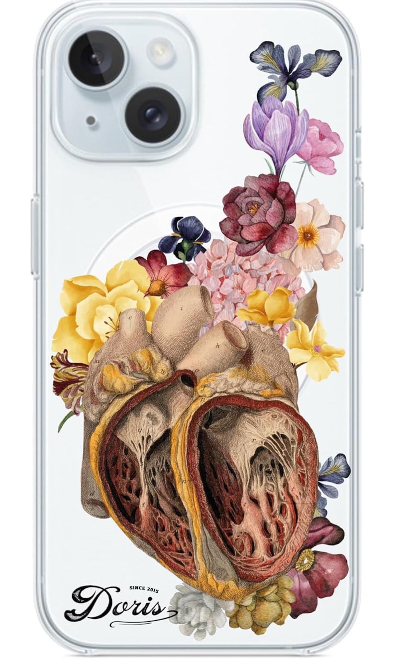 SHOP IS CLOSING Anatomical Heart iPhone Case, Floral Magsafe Phone ...
