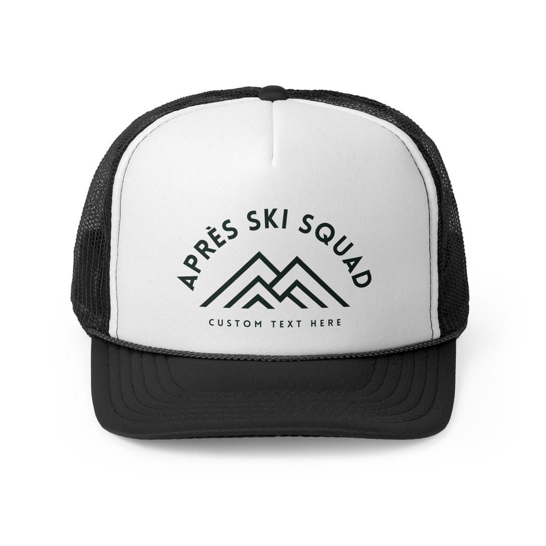 Custom Apres Ski Group Trucker Hats Personalized Caps Skiing Squad Trip ...