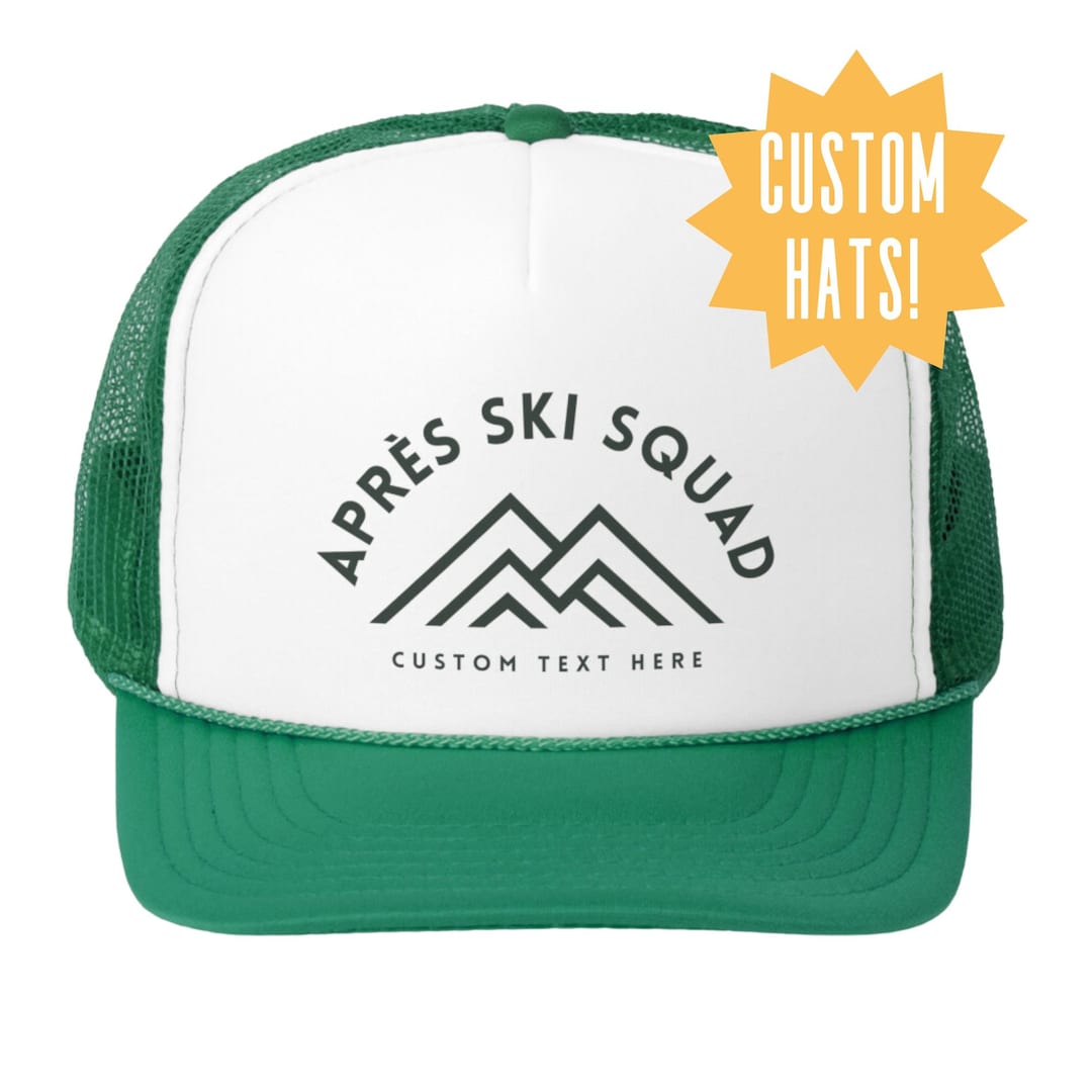 Custom Apres Ski Group Trucker Hats Personalized Caps Skiing Squad Trip ...