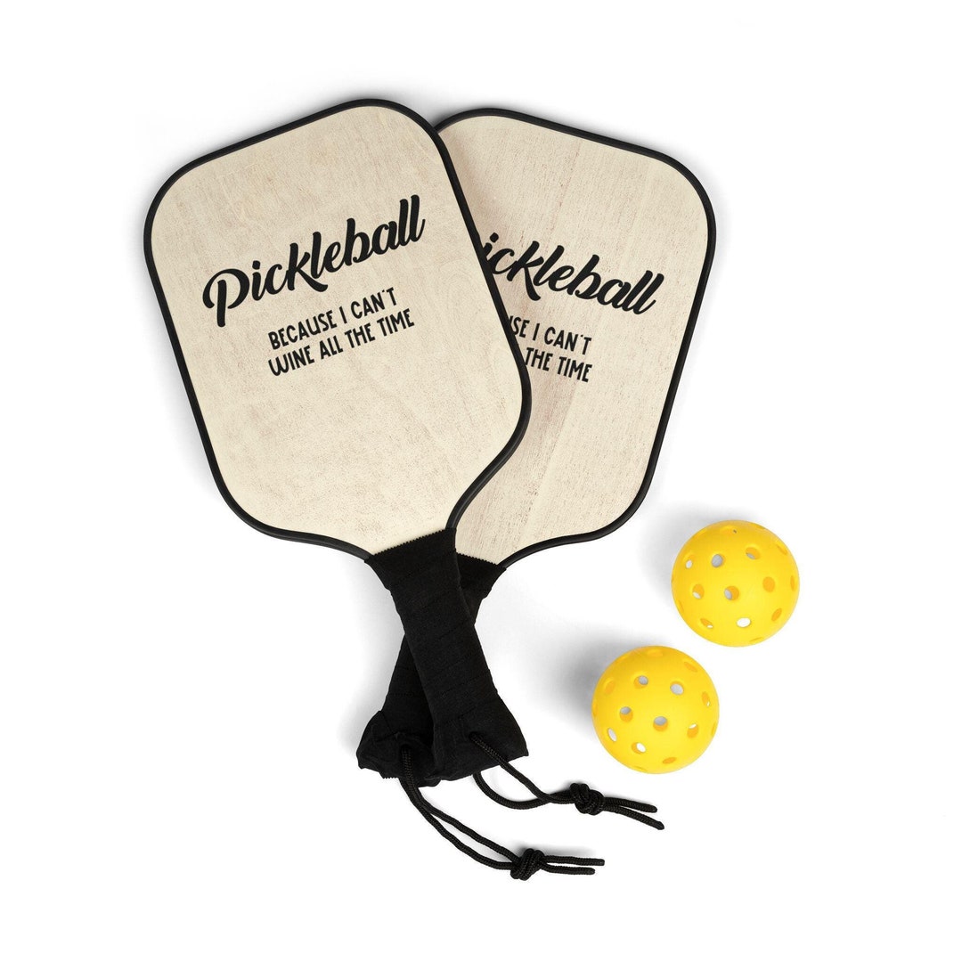 Funny Pickleball Set, Two Wooden Funny Pickleball Paddles With Case Set ...