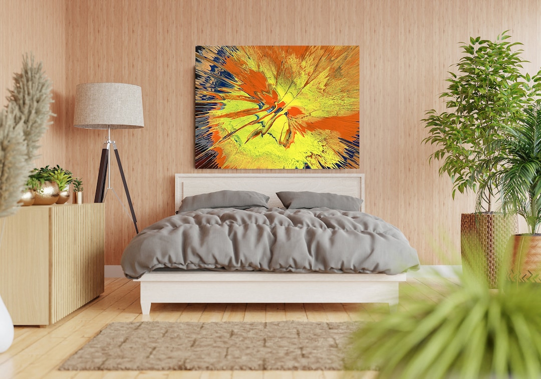 Large Spin, Wall Art on Canvas, Summer Abstract, Spin Painting, Large ...