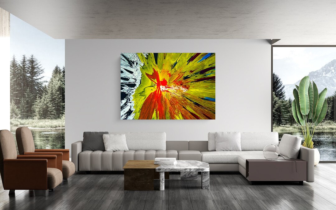 3D Spin Wall Art on Canvas, Spin Art Canvas Painting, 3D Spin Art ...