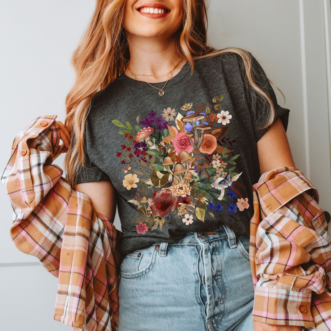 Vintage Cottagecore Shirt Goblincore Shirt Boho Wildflowers Shirt ...