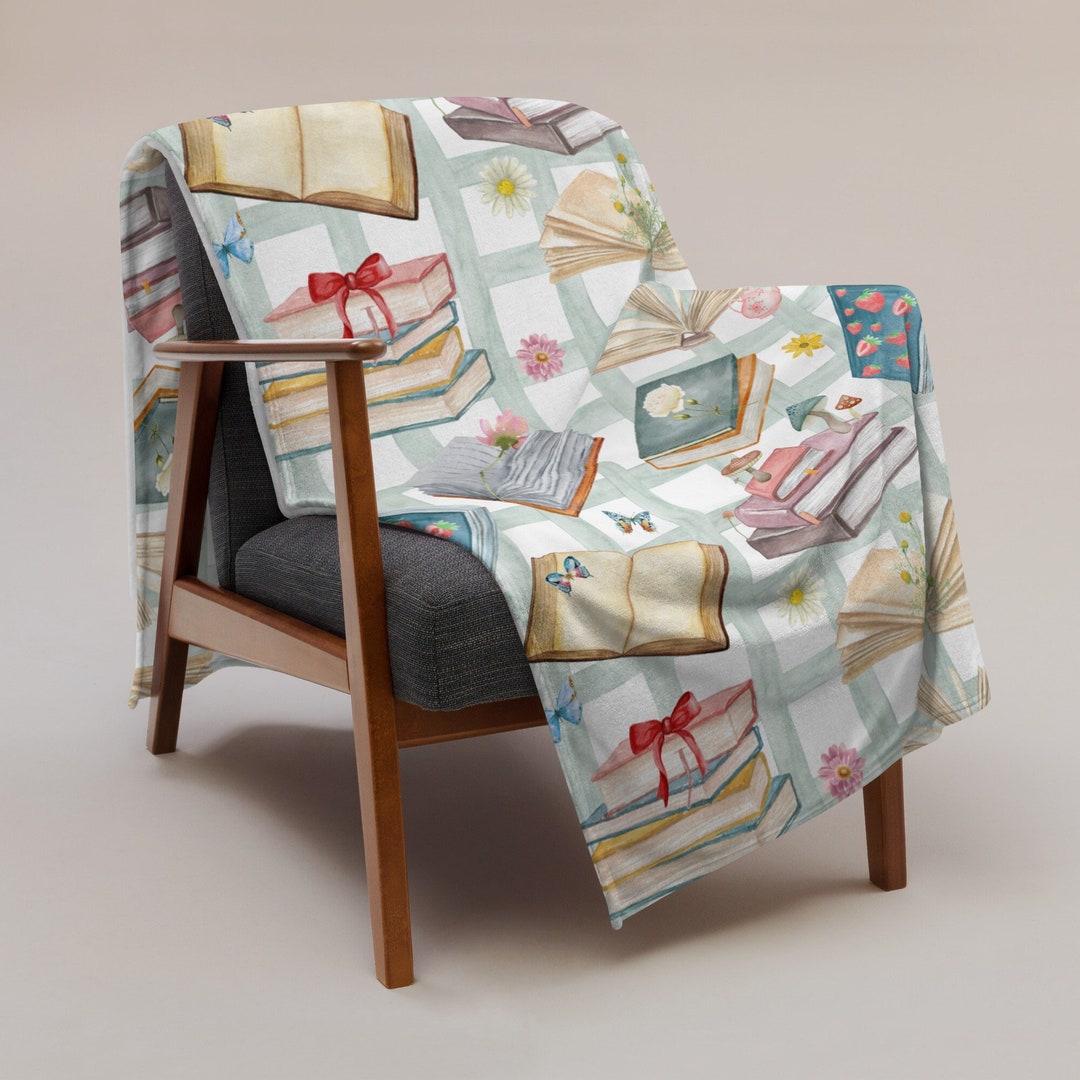Cottagecore Book Throw Blanket, Cottagecore Gift, Cottagecore Home ...