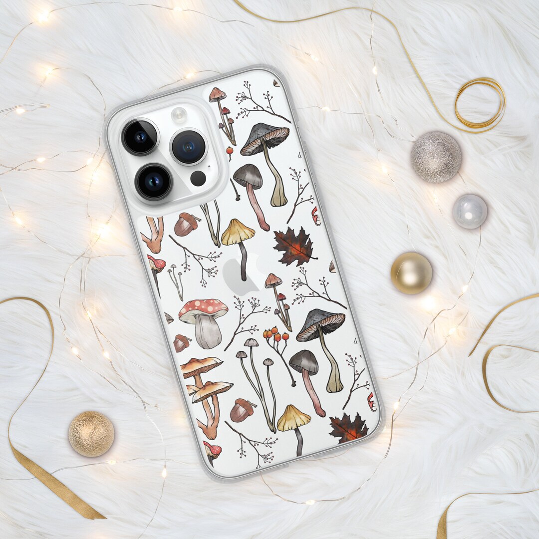 Mushroom iPhone Cover, Cottagecore Phone Case, Clear Case for Iphone ...