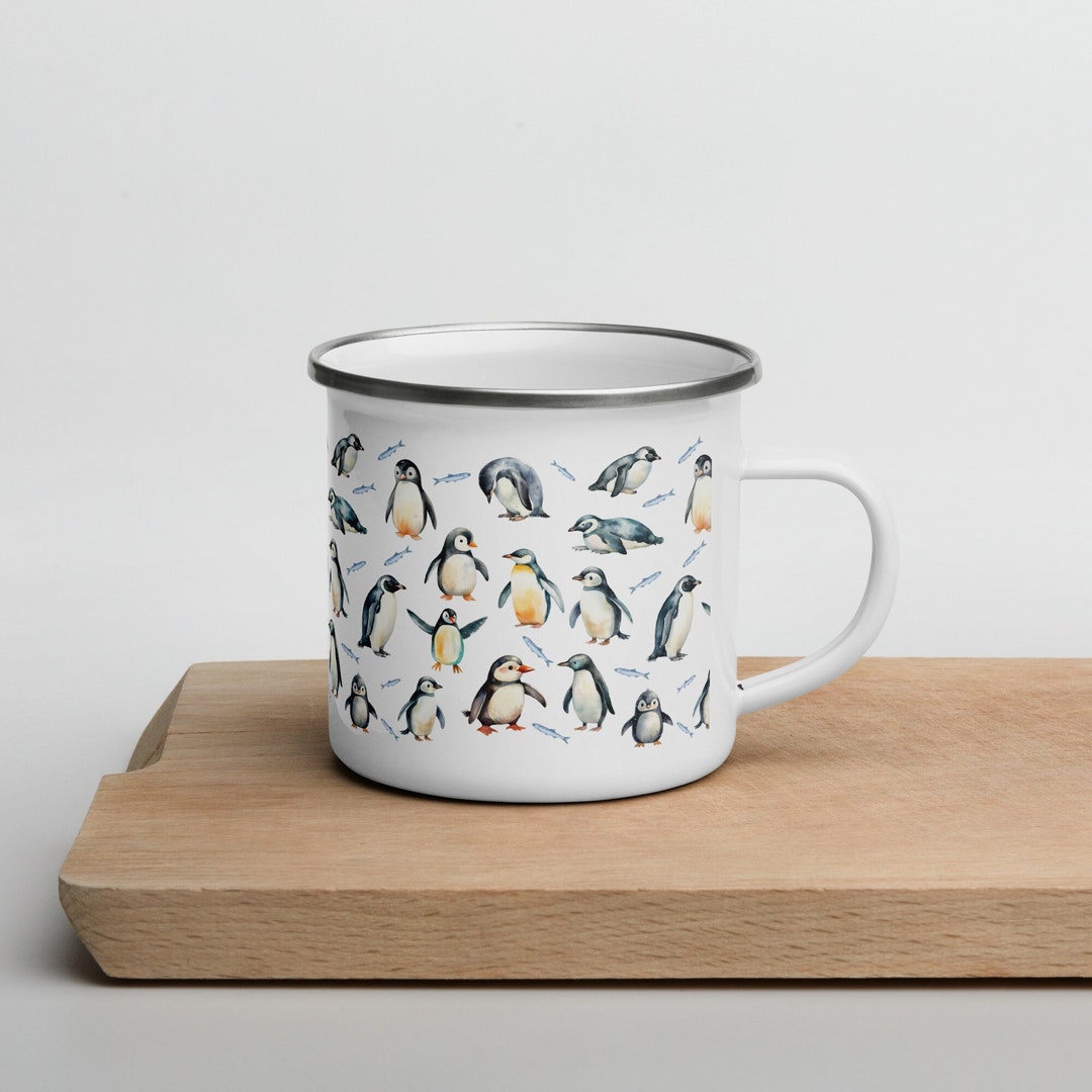 Penguin Enamel Mug, Penguin Gift, Penguin Mug, Christmas Gift, Secret ...