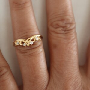 Unique Moissanite Wedding Band Celtic Knot Ring Band Norse Viking Ring ...