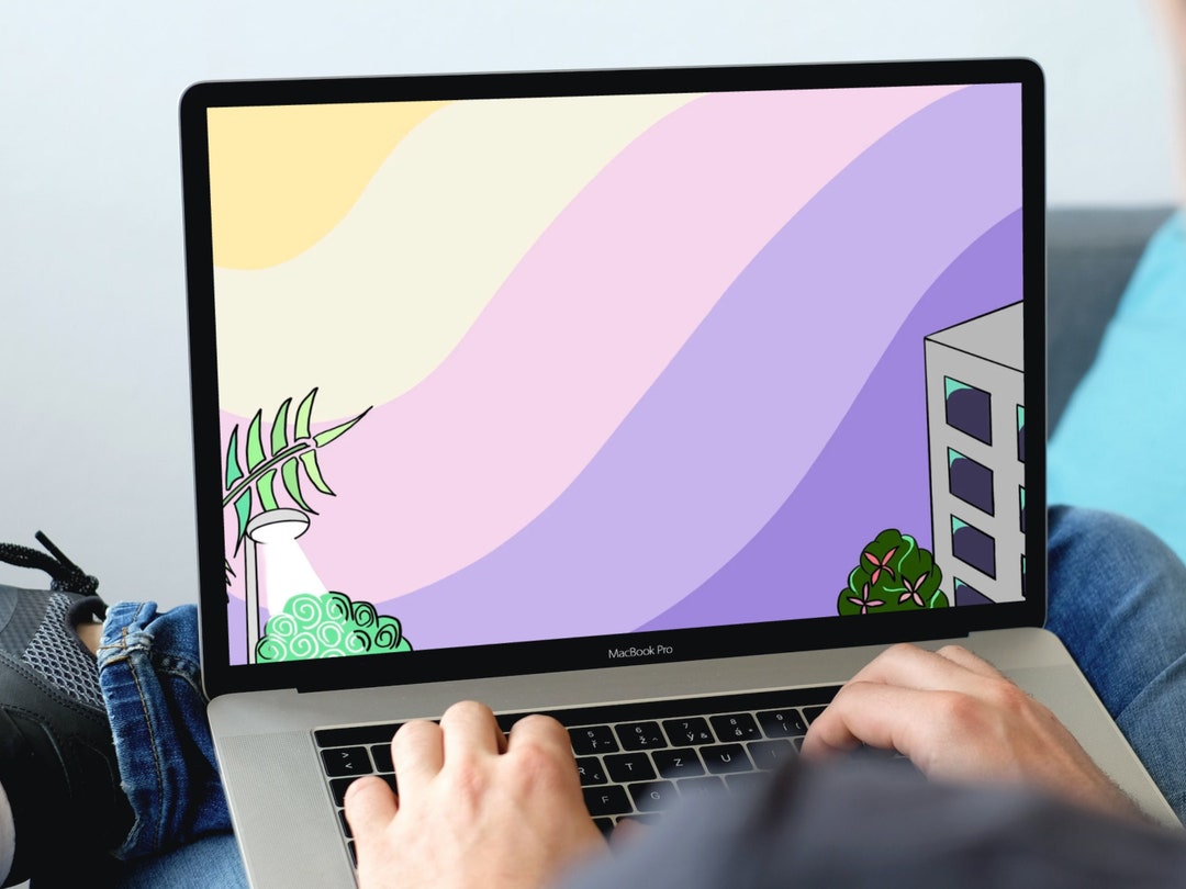 Pastel Digital Wallpaper Background, Abstract, Minimalist, Hand Drawn ...