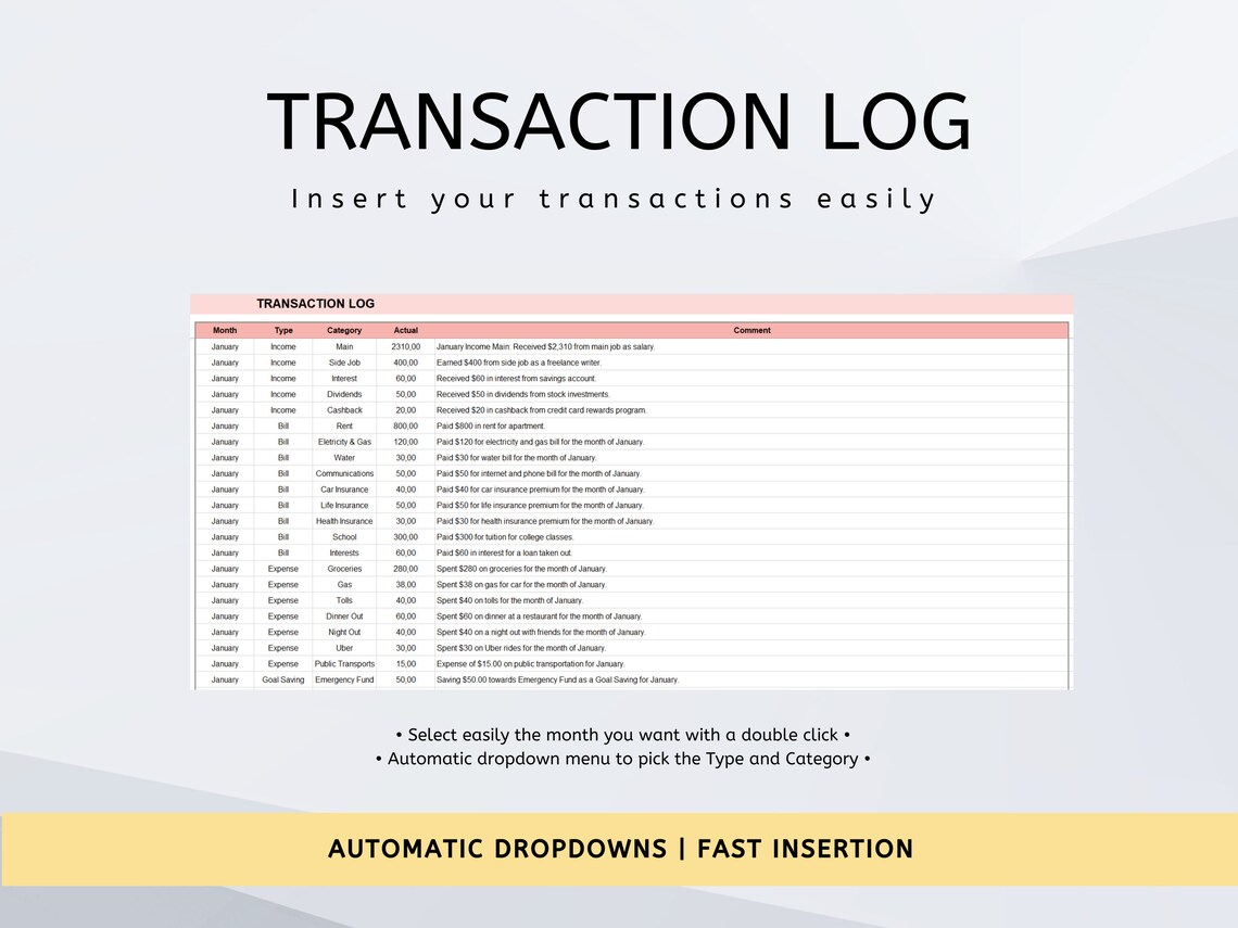Excel Monthly Budget Finance Tracker, Annual Budget Spreadsheet ...
