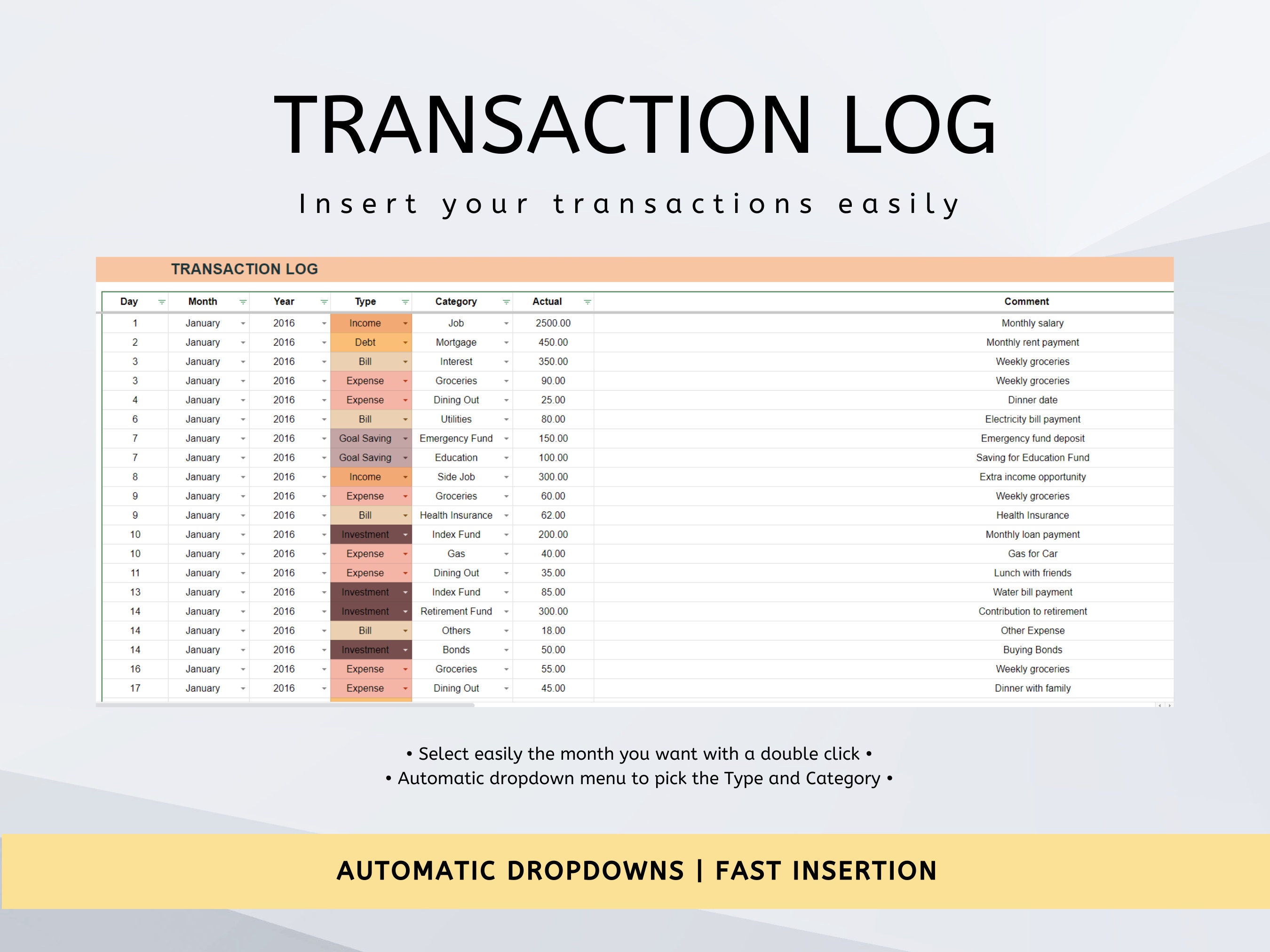 Money Mindset Excel Net Worth Tracker Investment Portfolio Annual ...