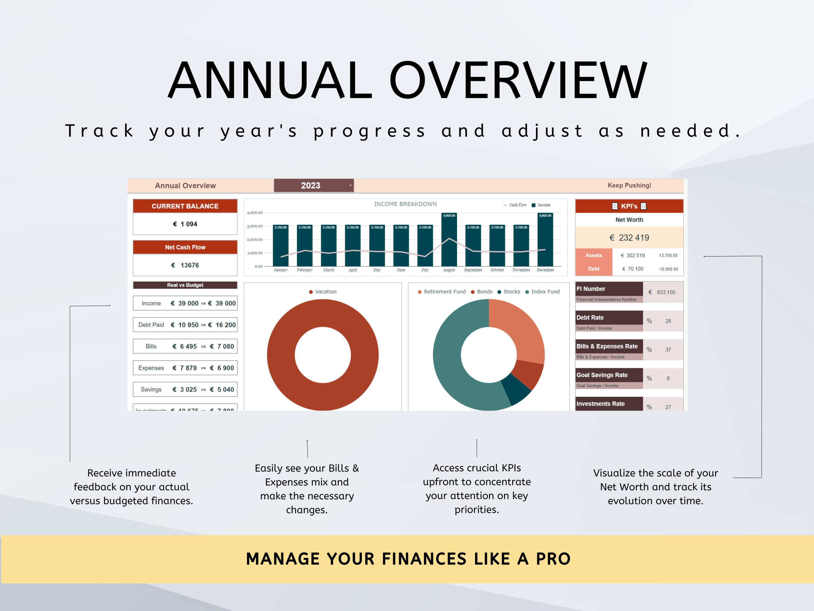 Money Mindset Excel Net Worth Tracker Investment Portfolio Annual ...