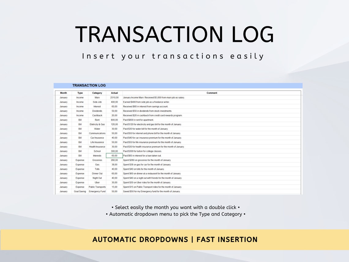 Excel Monthly Budget Finance Tracker, Annual Budget Spreadsheet ...