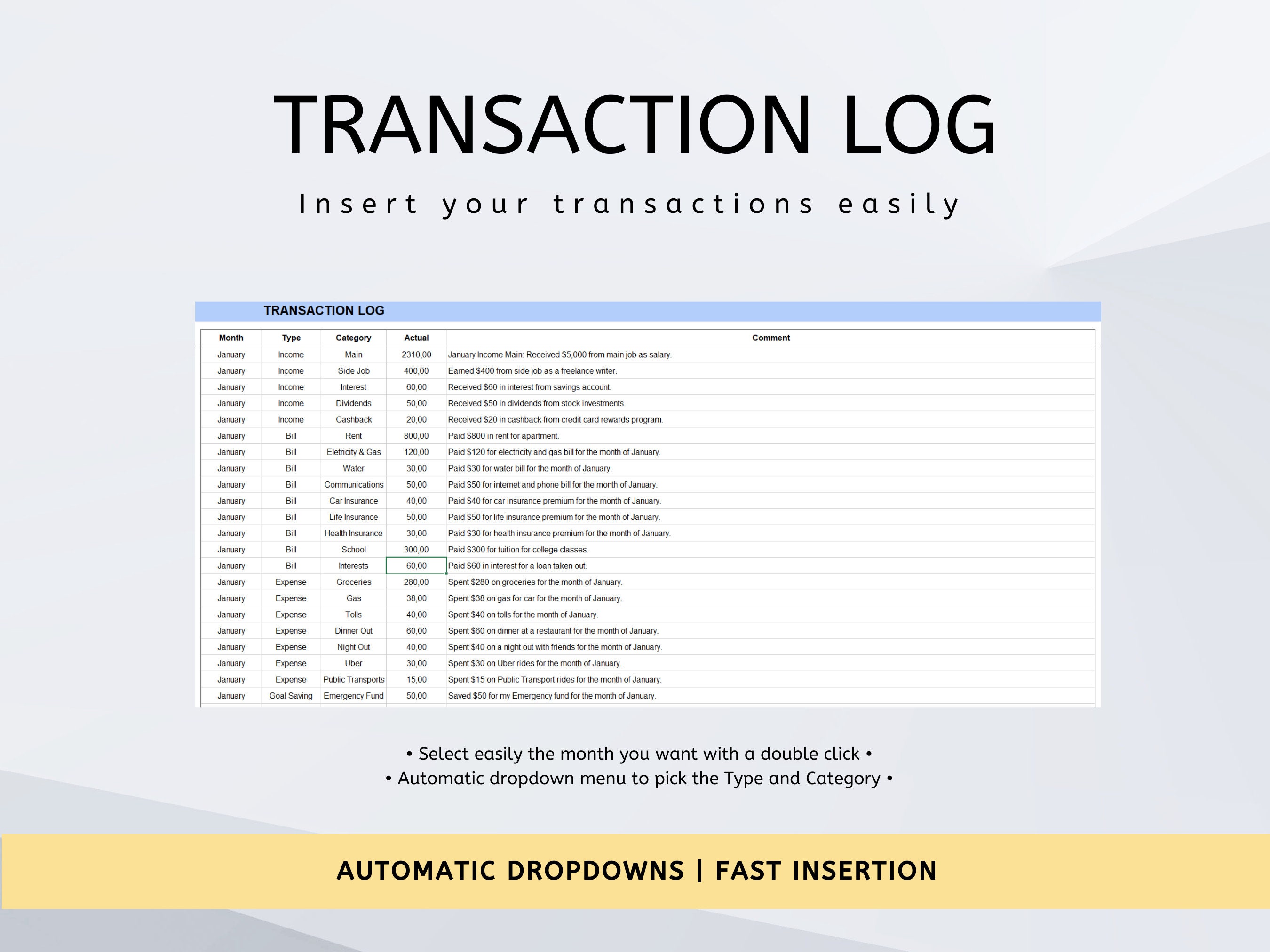 Excel Monthly Budget Finance Tracker, Annual Budget Spreadsheet ...