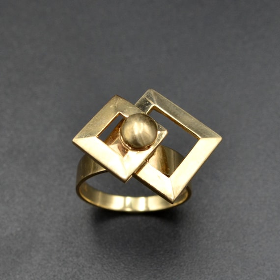 Vintage 14k Gold Motion Spinner Ring - Gem