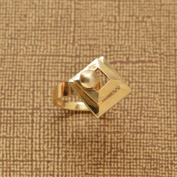 Vintage 14k Gold Motion Spinner Ring - Gem